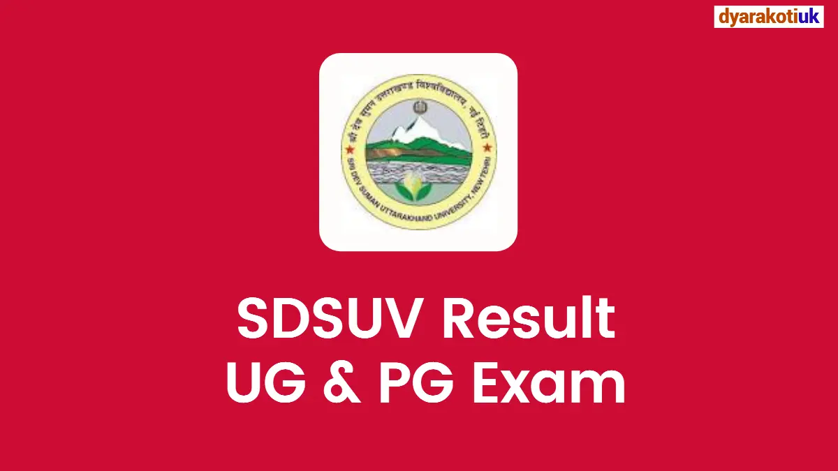 SDSUV Result B.A B.Sc B.Com M.A M.Com Exam 2025-2026