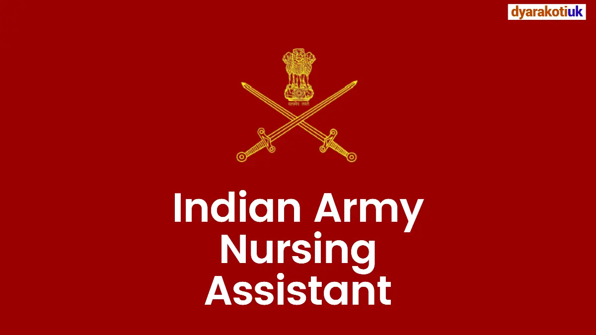 Indian Army Soldier Nursing Assistant Recruitment 2025-2026