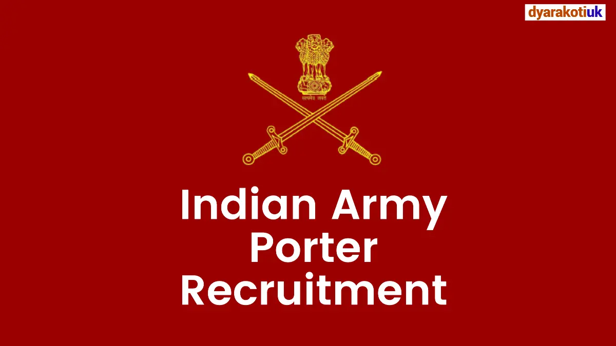 Indian Army Porter Recruitment for 600 Posts in Pithoragarh